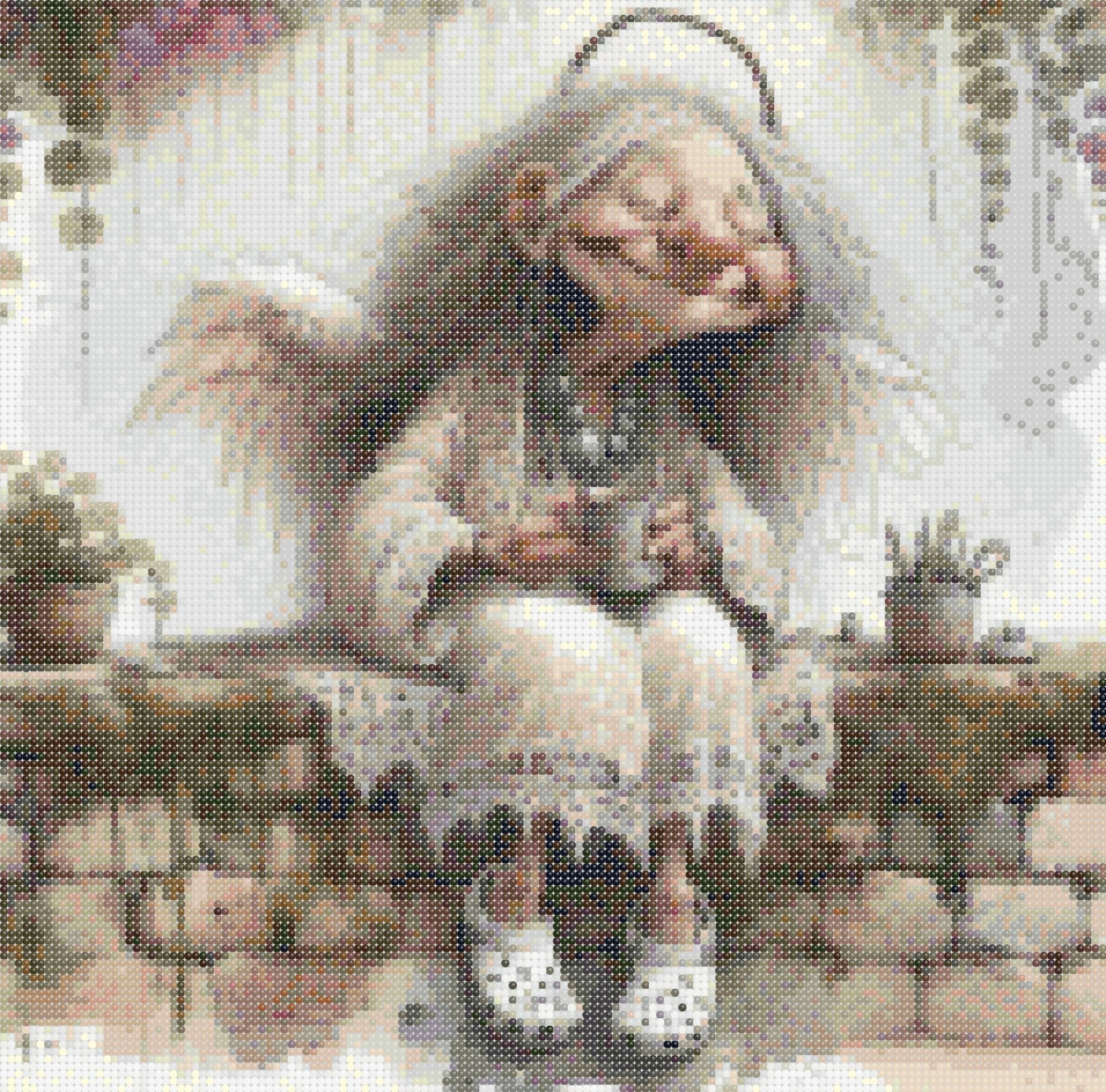 Схема вышивки бисером Фея (на бумаге, без бисера и ткани)150х148 стежков (30х30 см) 48 цвета