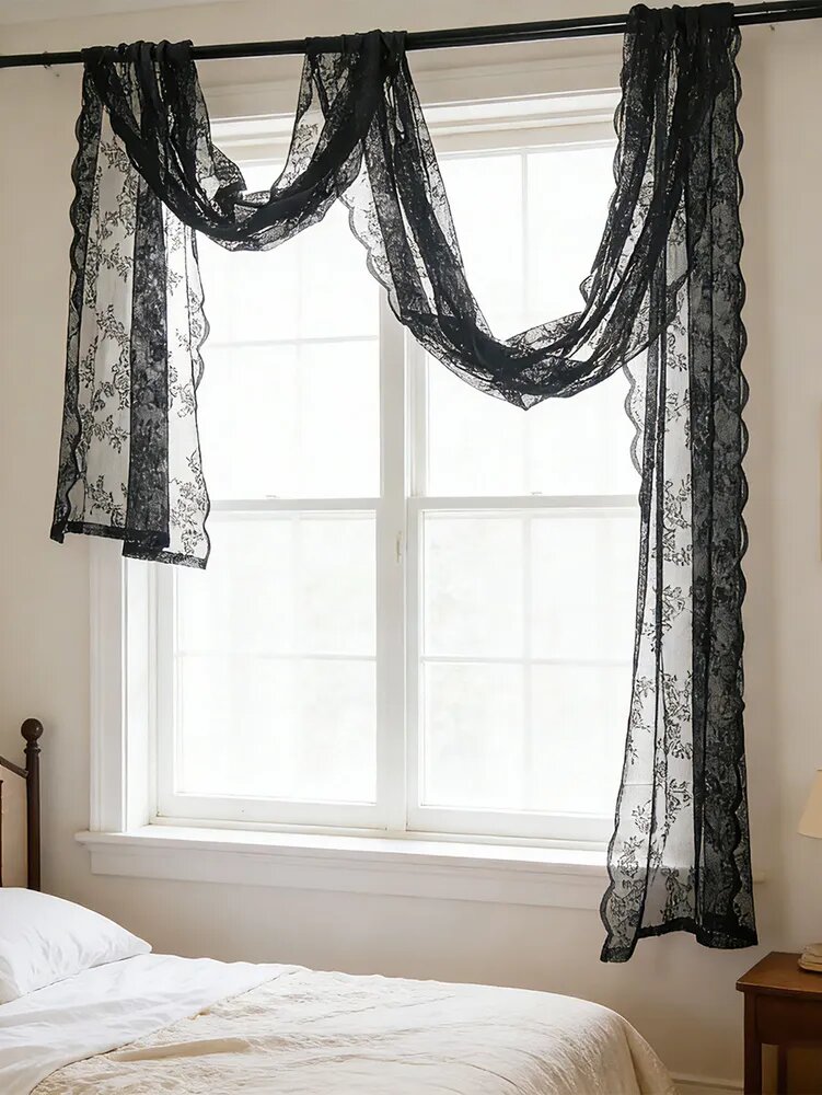 Ламбрекен портьера 70х500 см черный