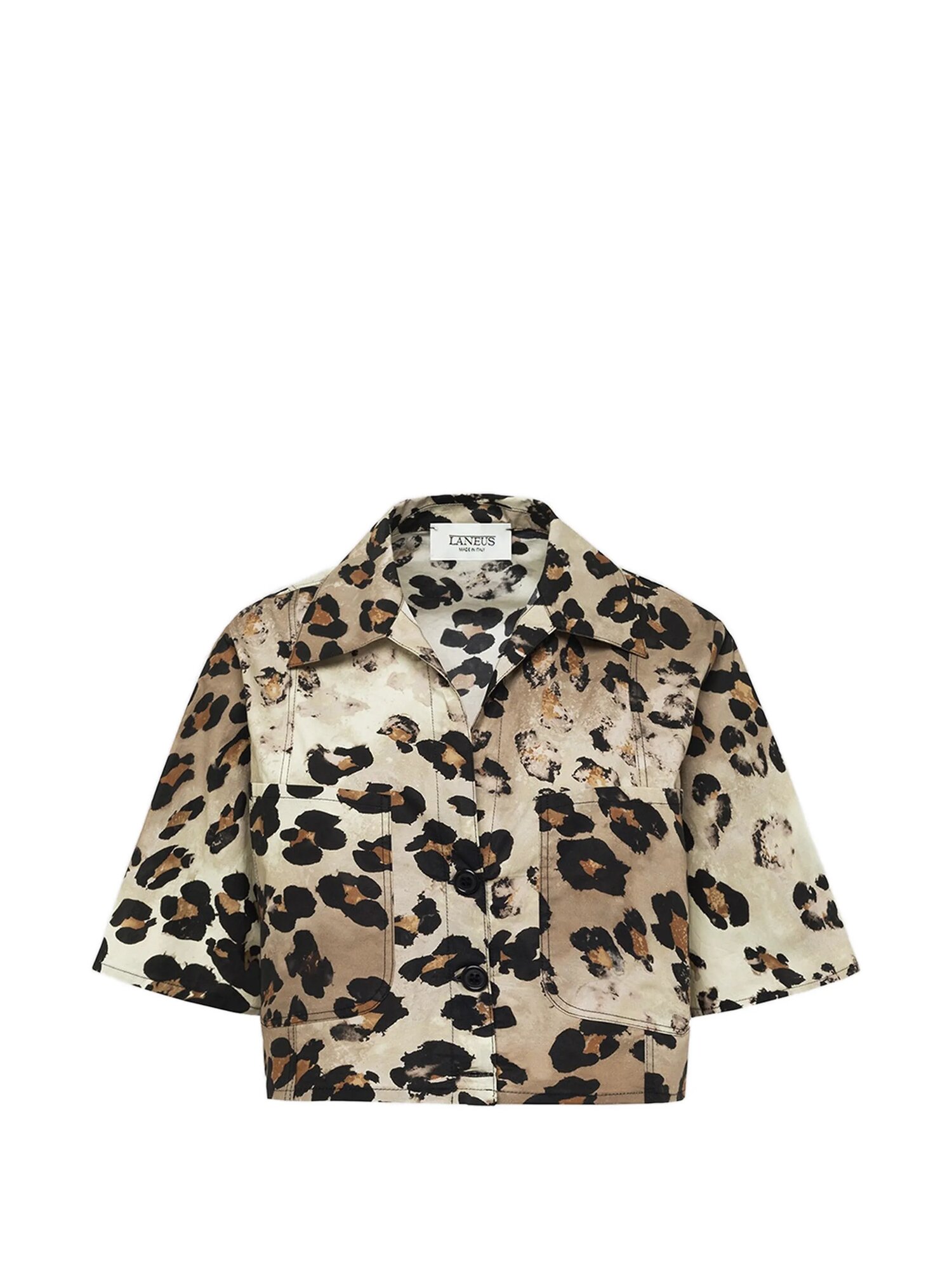 Рубашка Leopard-print patch-pocket shirt