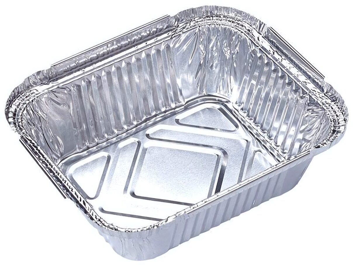 Форма для запекания из алюминиевой фольги 15х12 см, прямоугольная, одноразовая, 50 шт