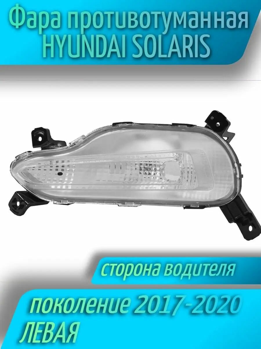 Фара противотуманная левая Hyundai Solaris 2017 арт. SHP000030