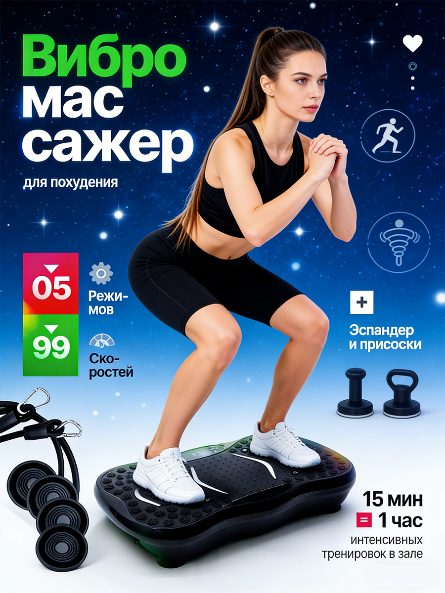 Виброплатформа для похудения до 150кг тренажер для дома c дистанционным управлением