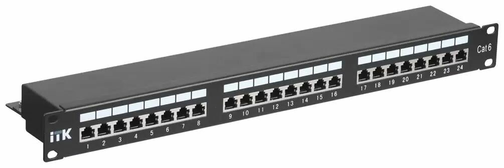 Патч-панель кат.6 STP, 24 порта (IDC Dual) ITK 1U