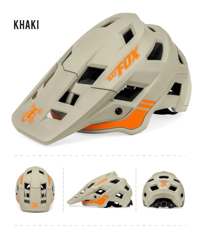 BATFOX LA303-1 MTB DH Велосипедный шлем XL 60-62cm, Зеленый, Khaki