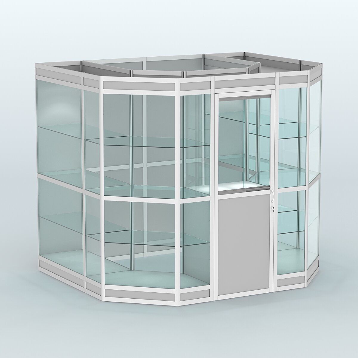 Павильон из профиля пристенный №7в (4,32 кв. м), Серый