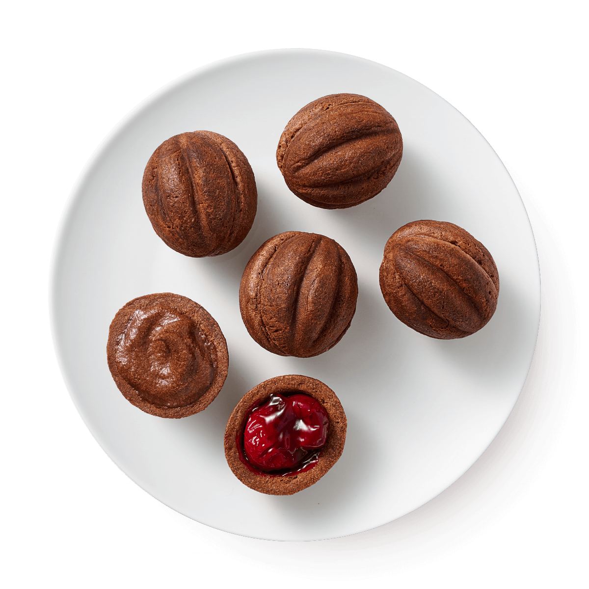 Орешки "Кофе Пью" с вишней и шоколадным кремом, пластиковый контейнер, 125 г