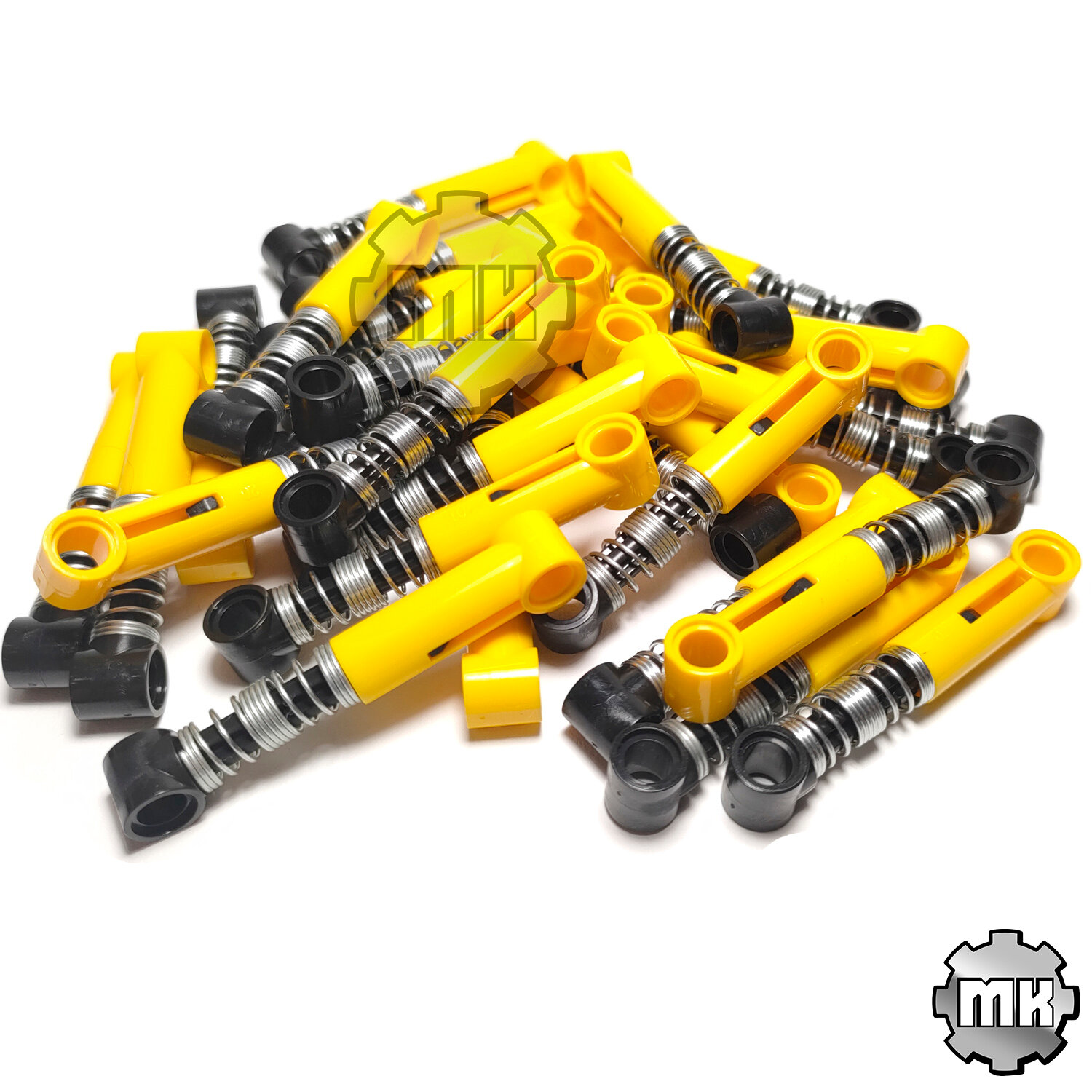 Амортизатор для конструктора, 731с04, желтый, жесткая пружина, легосовместимый, набор 10 шт.