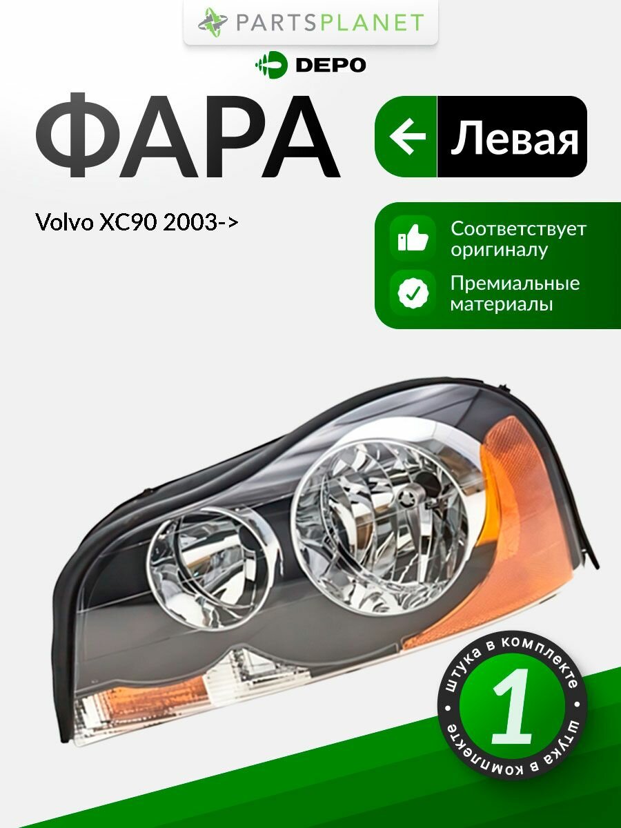 Фара левая для Вольво XC90 2003->, oem 30678586 арт 7731120LLDEM2