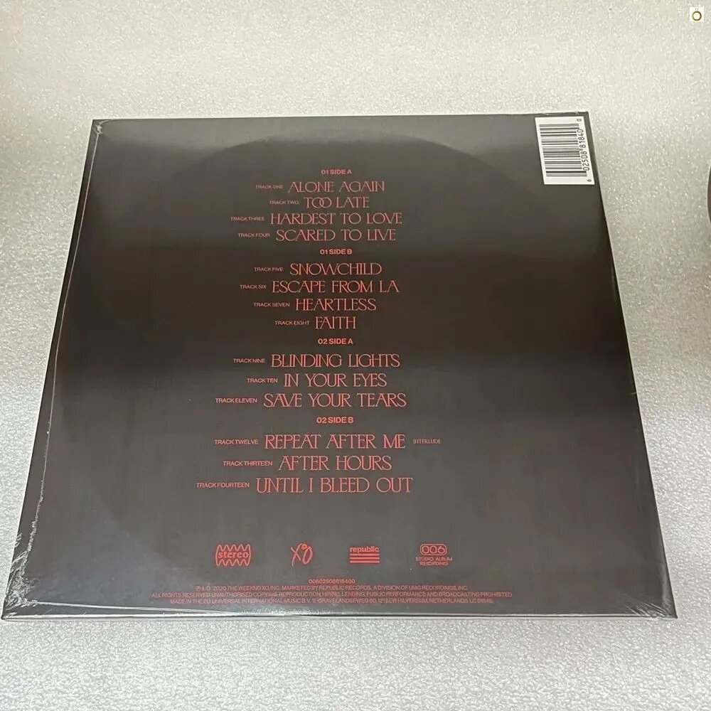 Виниловая Пластинка The Weeknd - After Hours 2 x LP Clear w/ Red Blood Splatter VINYL