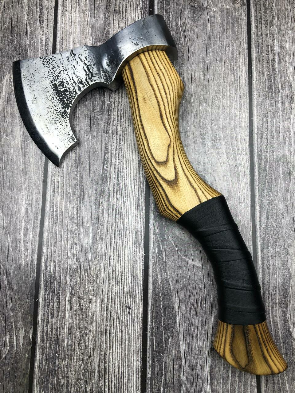 Топор Лесник 7, кованная сталь 9ХС, рукоять из ценных пород дерева, чехол из натуральной кожи, Официальный магазин производителя Мастерская Семина
