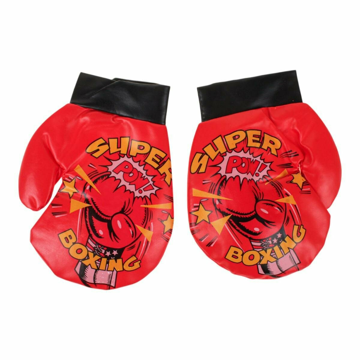 Боксерские перчатки детские "SUPER BOXING", синтетика, красные/черные