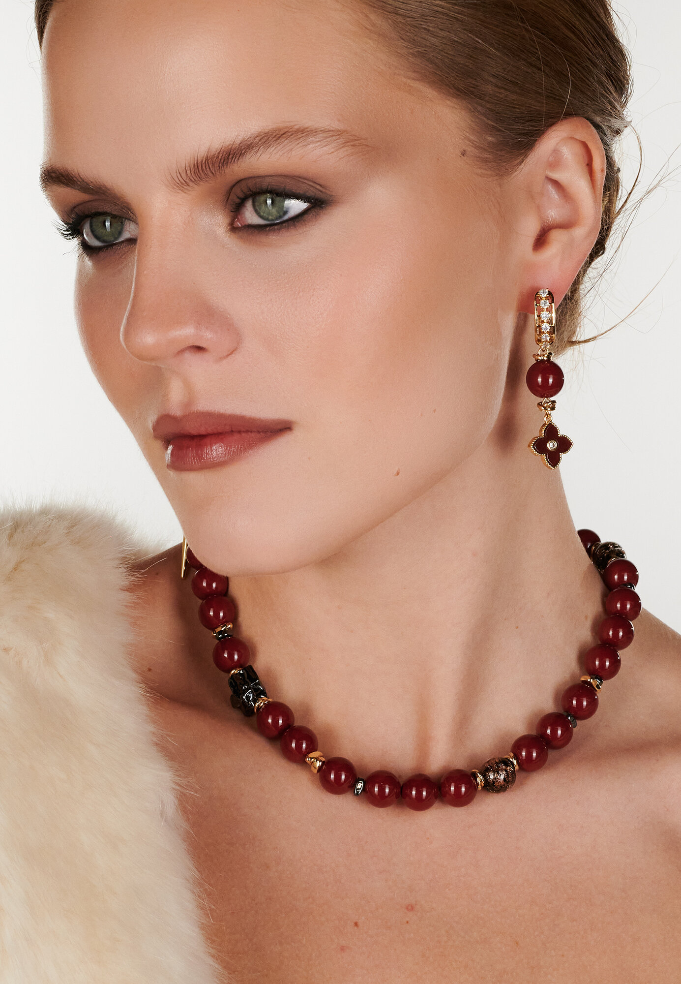 Серьги с подвесками, циркон