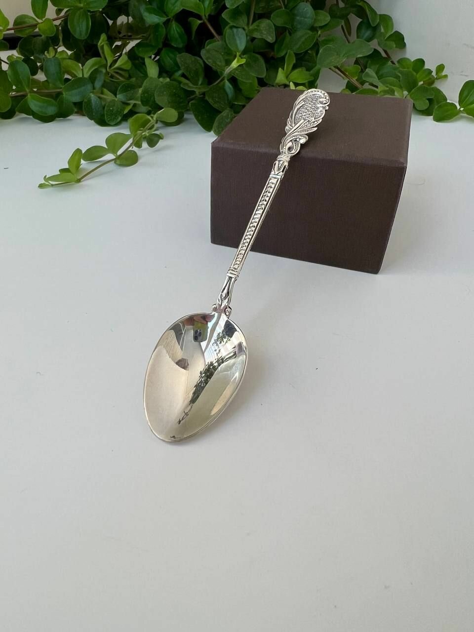 Серебряная ложка чайная Столовое серебро 925 пробы Ложка десертная
