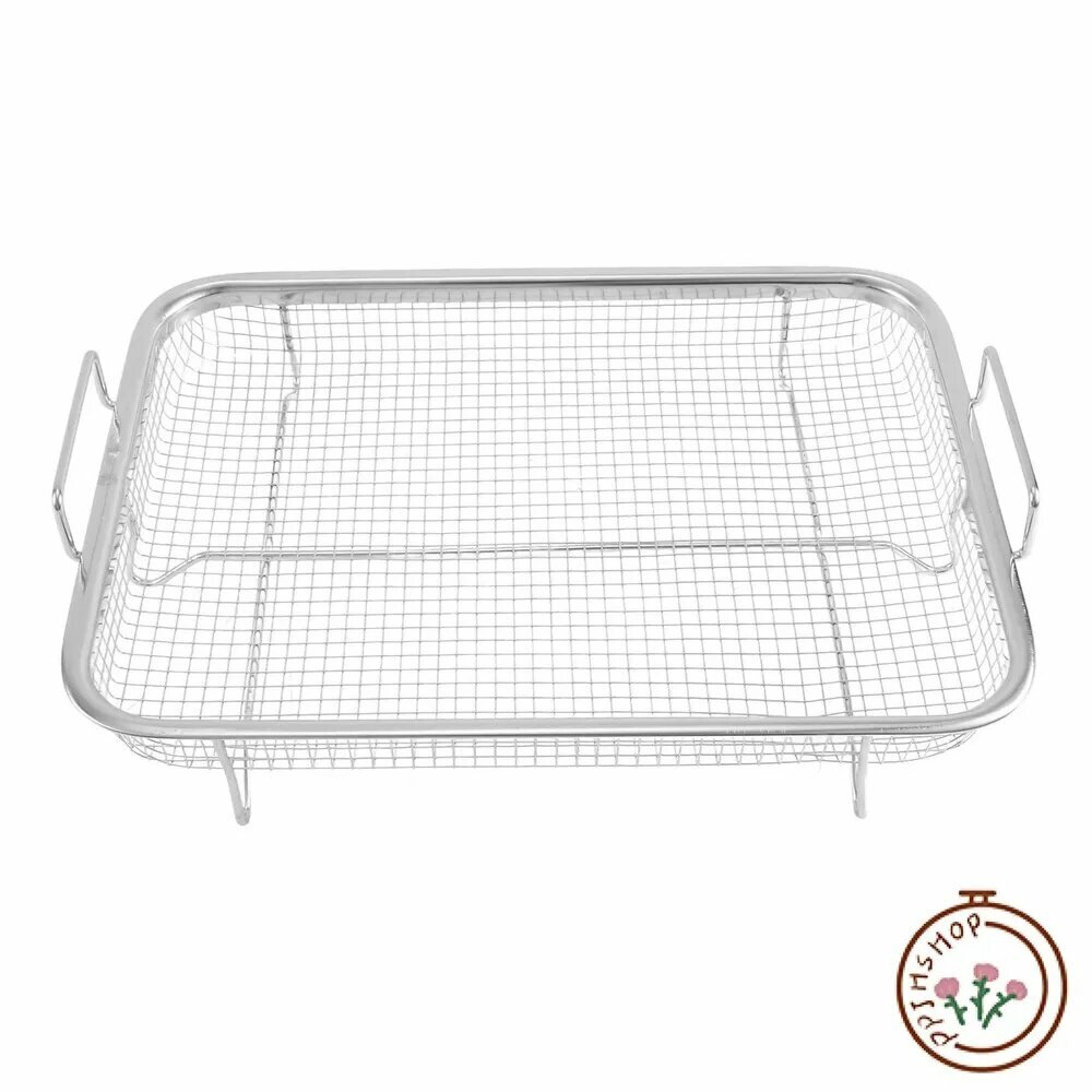 1 шт. Корзина для фритюрницы для духовки, корзина для гриля из нержавеющей стали, сетчатый противень с антипригарным покрытием, решетка