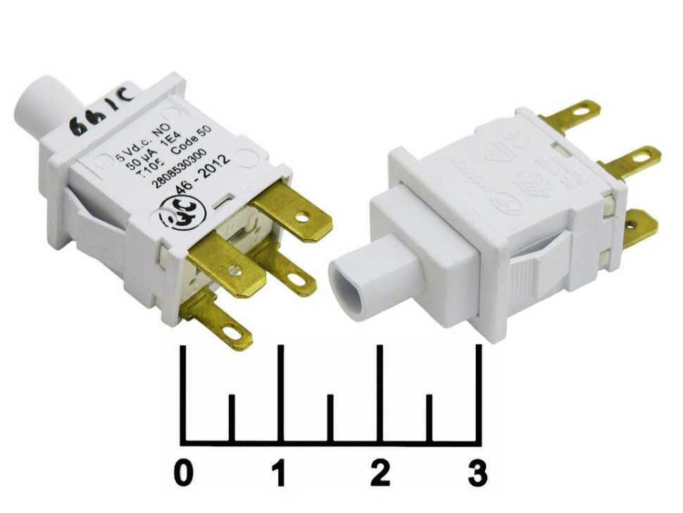 Кнопка 250/16 250V 16A с фиксацией 4 контакта для пылесоса Beko (2808530300) с подсветкой (5199)