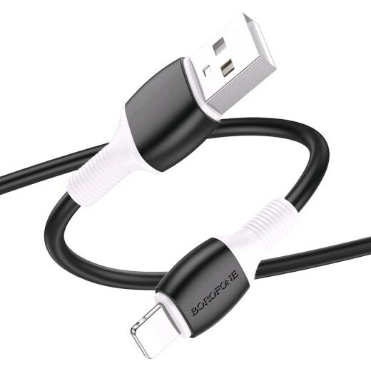 Кабель USB для iPhone Lightning (8pin) 1м, 2,4А, черный*********