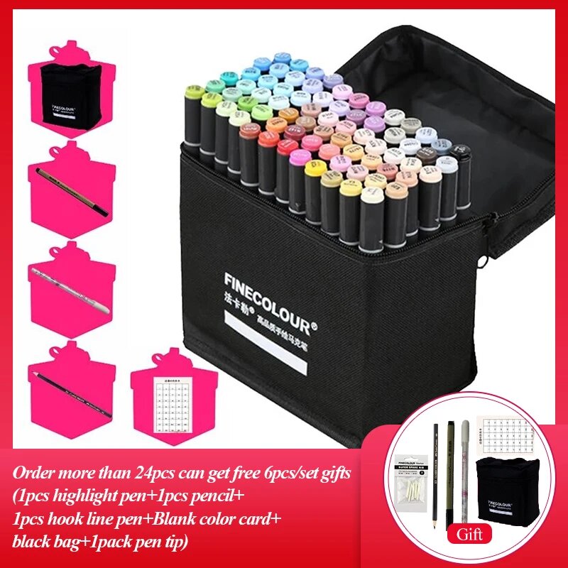 Angel Mark Finecolour EF103 маркеры спиртовые 24 цветов