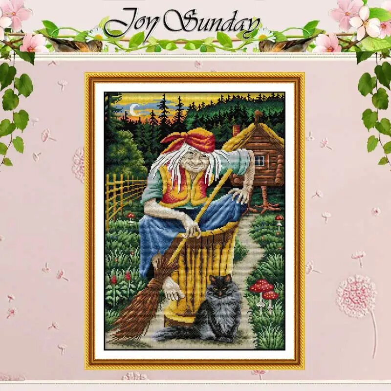 Набор для вышивки крестиком Coelho Бабушка Яга 14CT picture printed