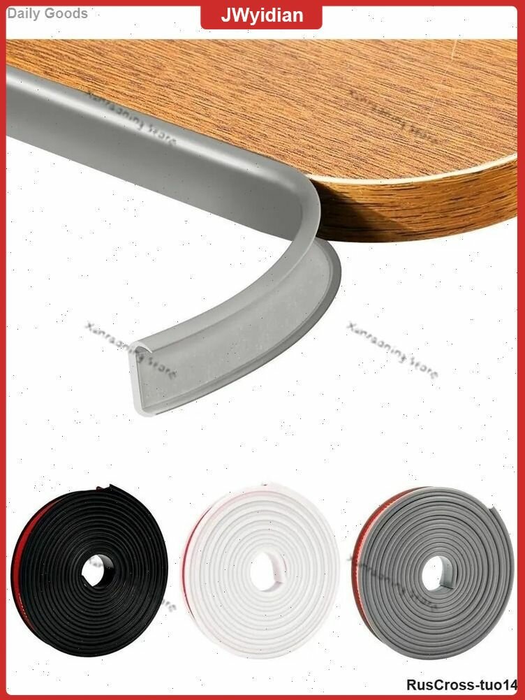 Самоклеящаяся мебельная кромка U-образная 5 м для столешниц, дверей и полок — гибкая кромка 25 мм, без запаха удобная