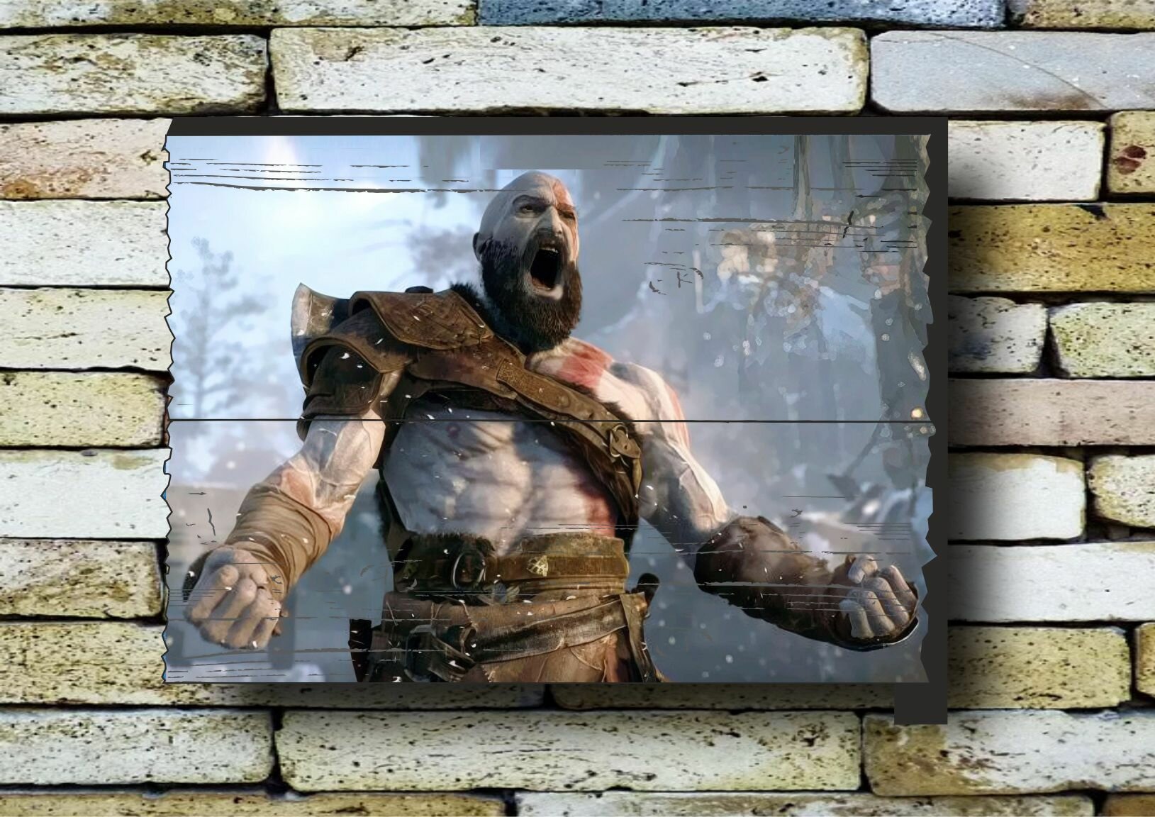 Картина на досках год оф вар 3, Бог войны. Кратос. God of war8