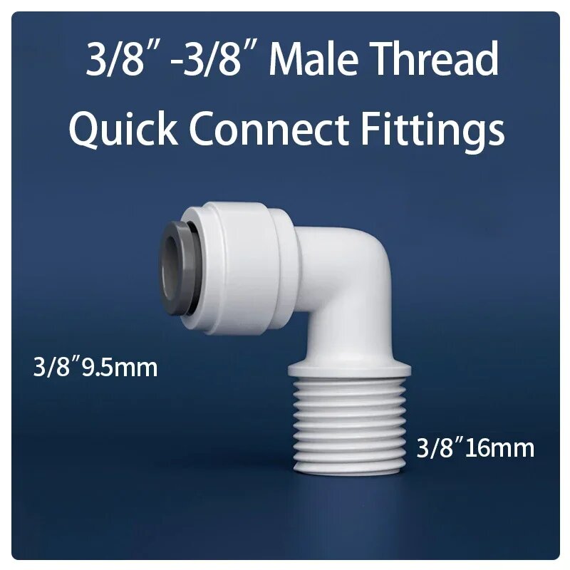 Прямоугольный коленчатый фитинг для воды RO, шланг 3/8 дюйма, шланг 1/2 дюйма, соединительный фильтр с внутренней резьбой, детали обратного осмоса
