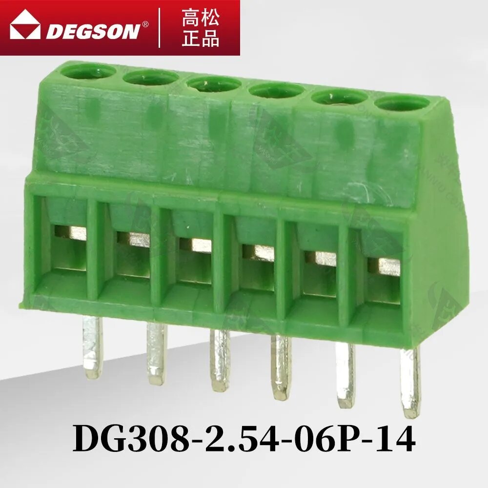 10 шт. DEGSON DG308-2.54-06P-14-00ZH оригинальный оригинальный разъем с фиксированным клеммным блоком винт