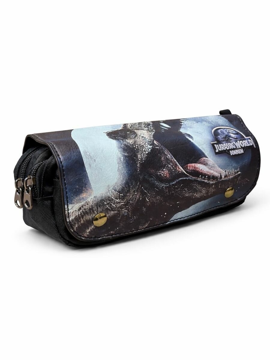 Пенал "Jurassic World", на молнии, искусственная кожа, 21х8х7 см