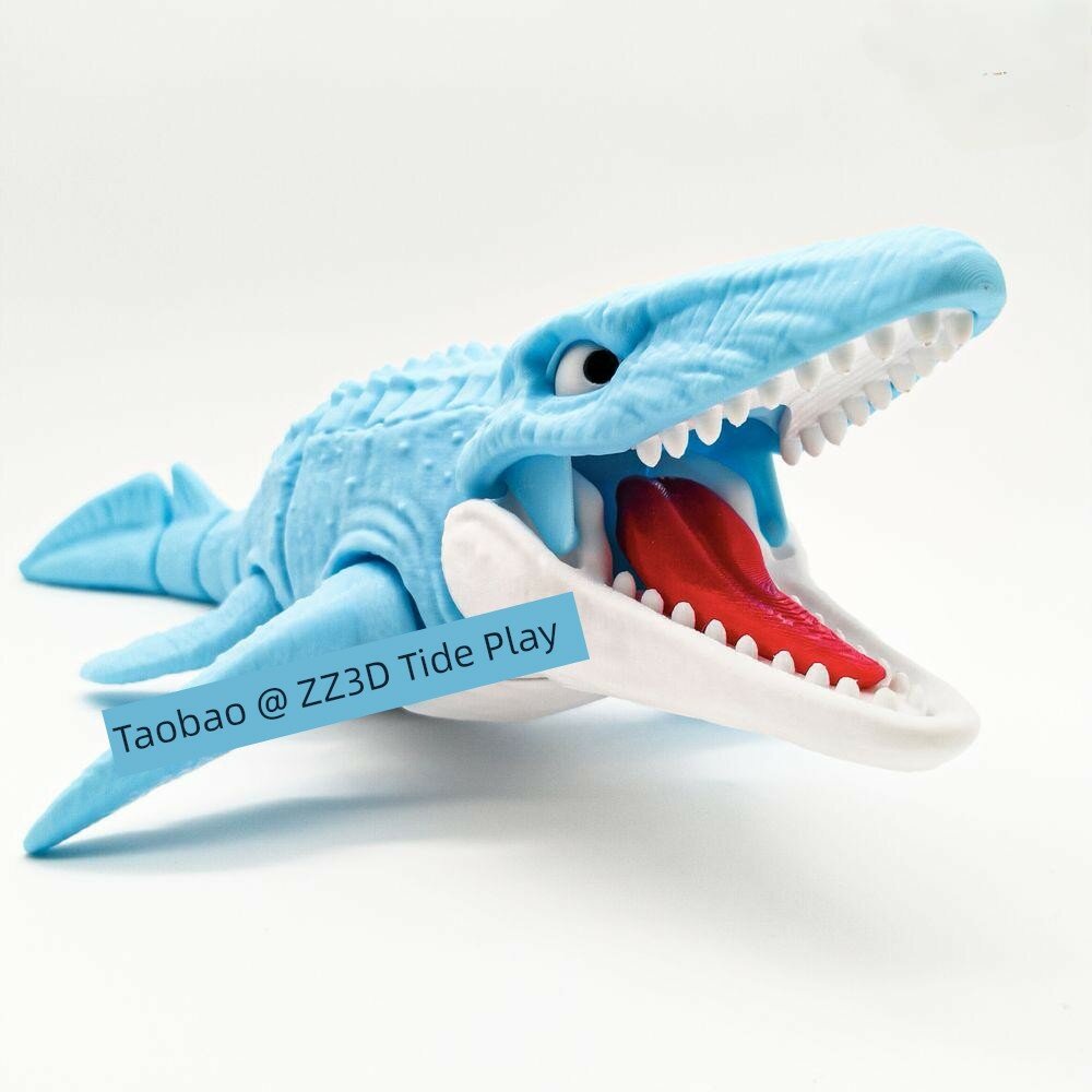 3D-печатная игрушка-плезиозавр с подвижным телом, морской динозавр из серии Юра для детей, длина 21 см, веселый