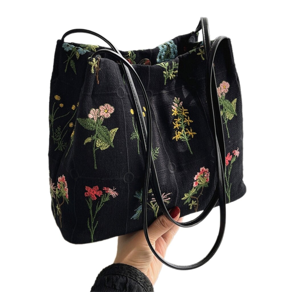 Bucket Bag Shoulder Bag Handbag for Girl Women Underarm Bag Fashion Trendy Bag Armpit Bag Versatile Canvas Bag