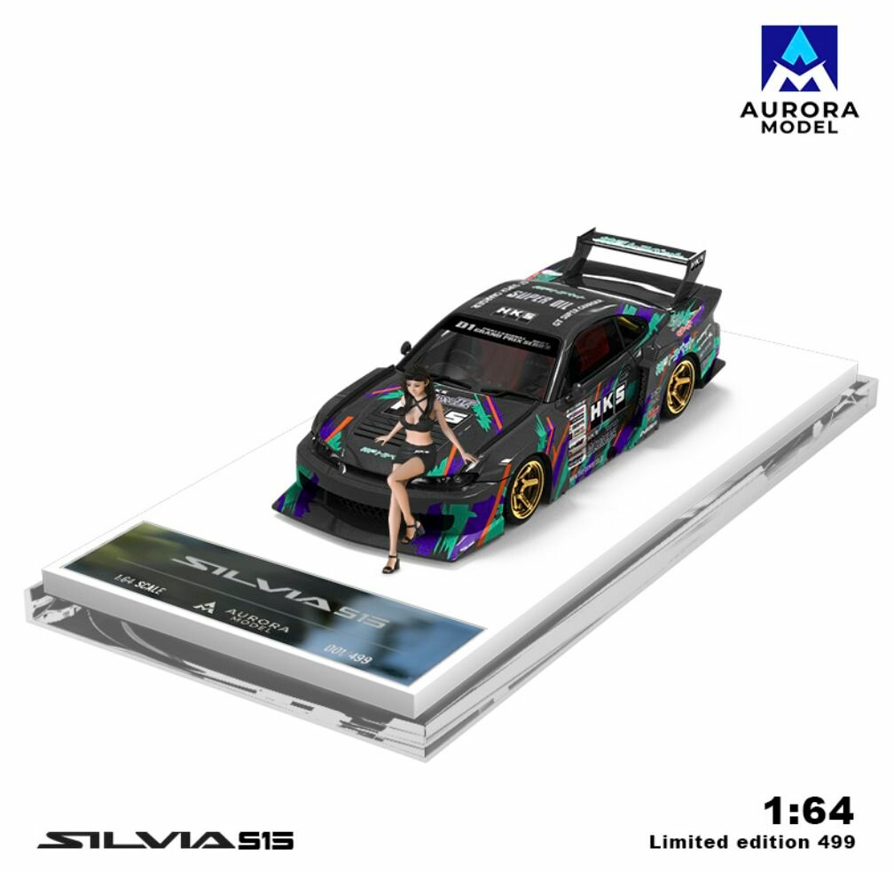Коллекционная машинка Aurora Model 1:64 Nissan S15 HKS Luxury with figure