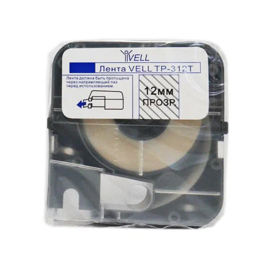 Лента Vell (прозрачный, ширина 12 мм, длина 8 м) для Letаtwin LM, Puty PT1010 {Vell-TP312T} 1 шт