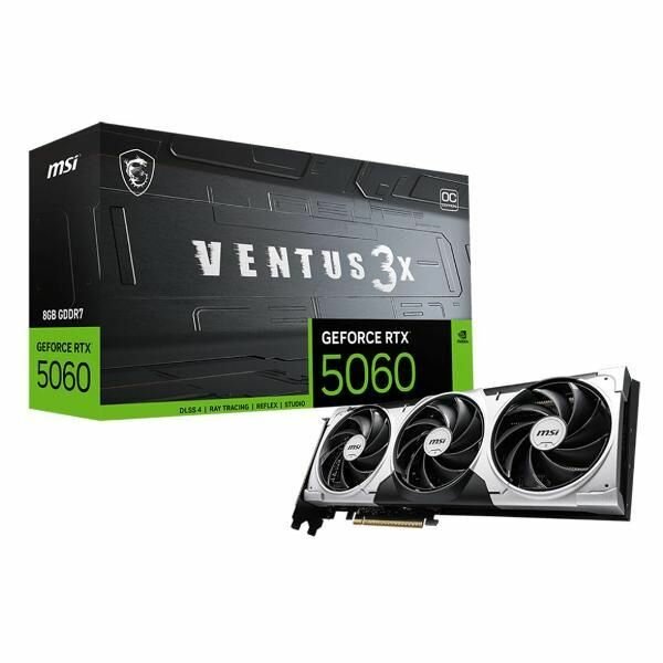 Видеокарта MSI RTX5060 VENTUS 3X OC 8GB GDDR7 128bit 3xDP HDMI 3FAN RTL