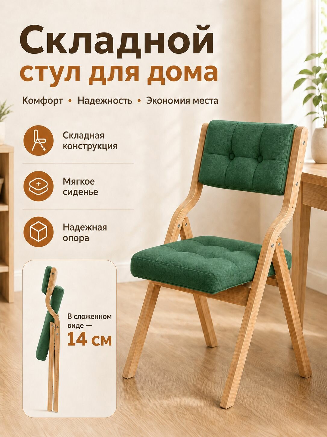 Складной стул, 1 шт.