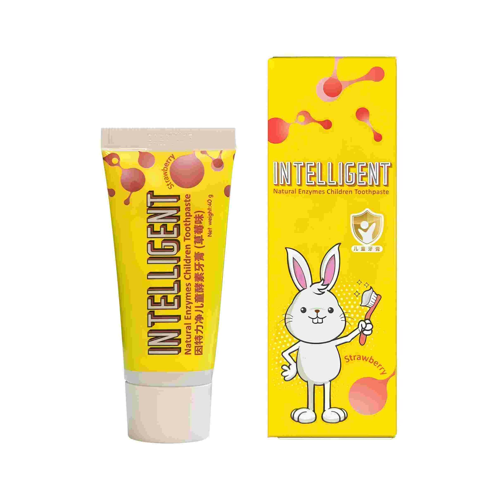Популярная детская зубная паста INTELLIGENT Natural Enzymes с клубникой, 40 г, от бренда интеллигент, является премиумсредством