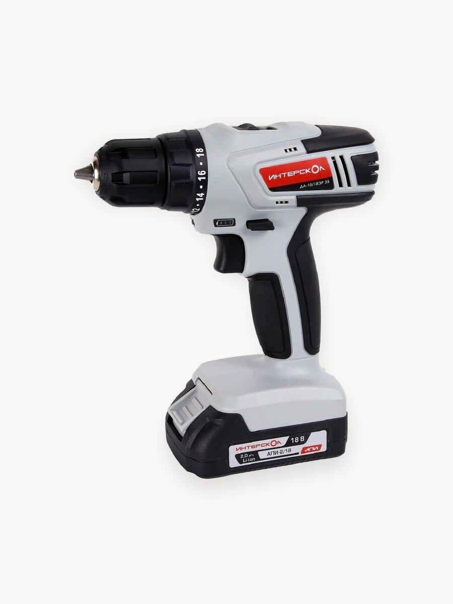 Аккумуляторная дрель-шуруповерт ИНТЕРСКОЛ ДА-10/18ЭР 35 518.2.1.20