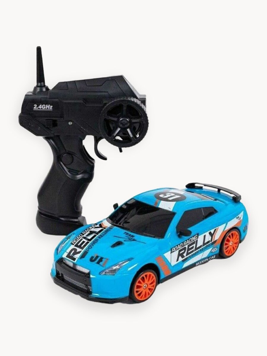 Радиоуправляемая машина для дрифта Nissan GT-R (19 см, 15 км/ч, сменные колеса, фишки) - SC24A08