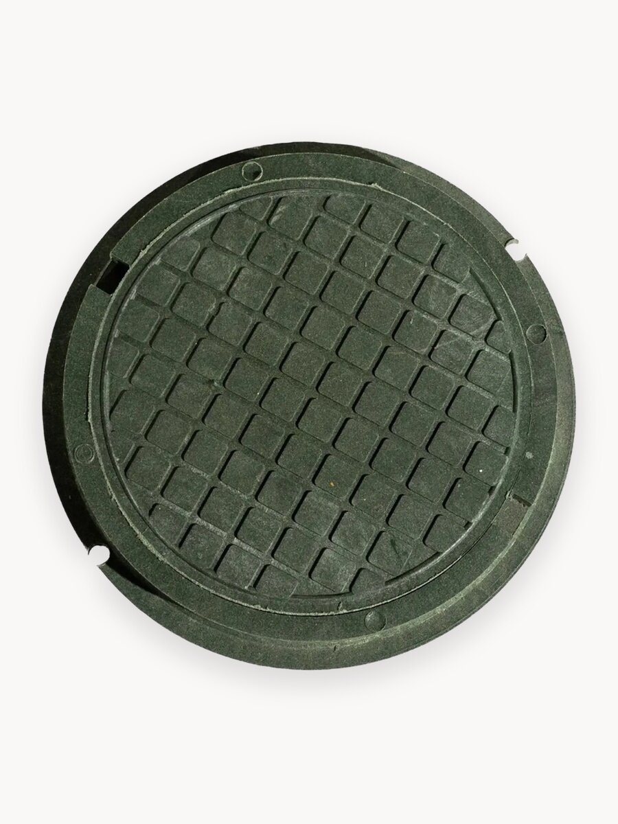 Люк канализационный полимер-композитный, круглый 460х60 мм , зеленый, Новая Эра