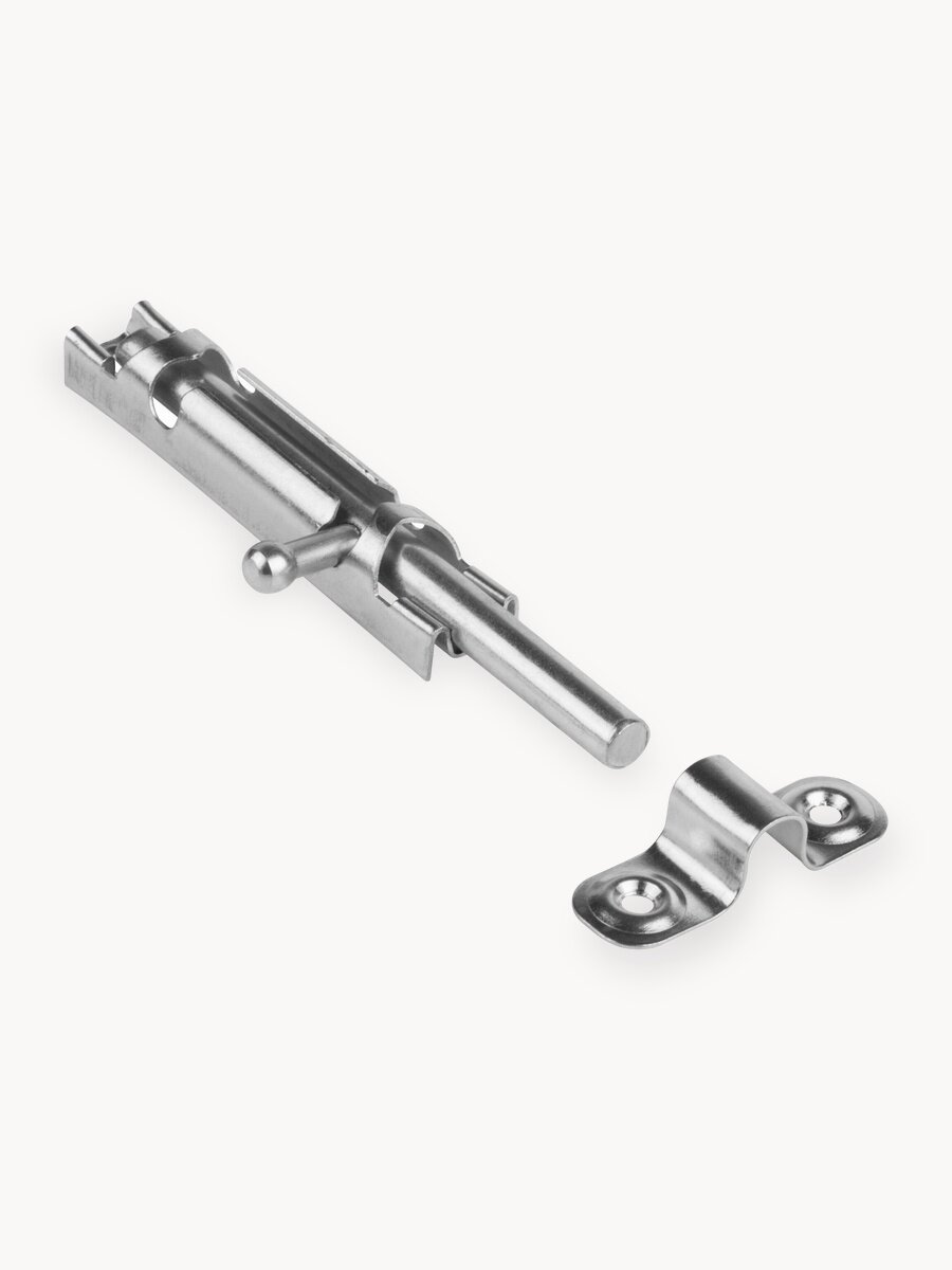 Задвижка дверная 80 Четыре сезона оцинкованная для дверей/засов накидной настенный на калитку/шпингалет с накладками