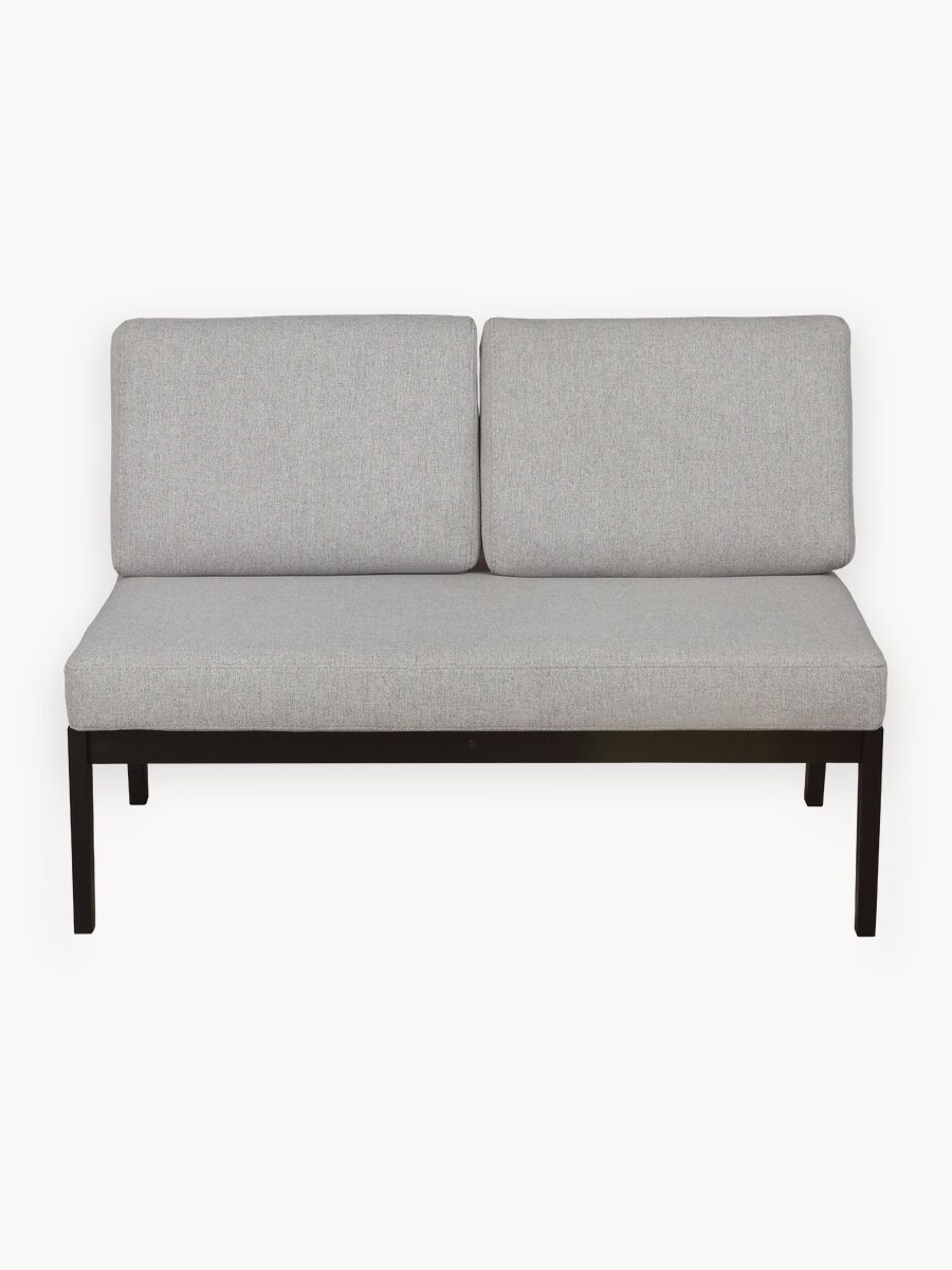 Диван-скамья IFERS Массив мягкая, для кухни, дома, прямая ткань серый, каркас венге