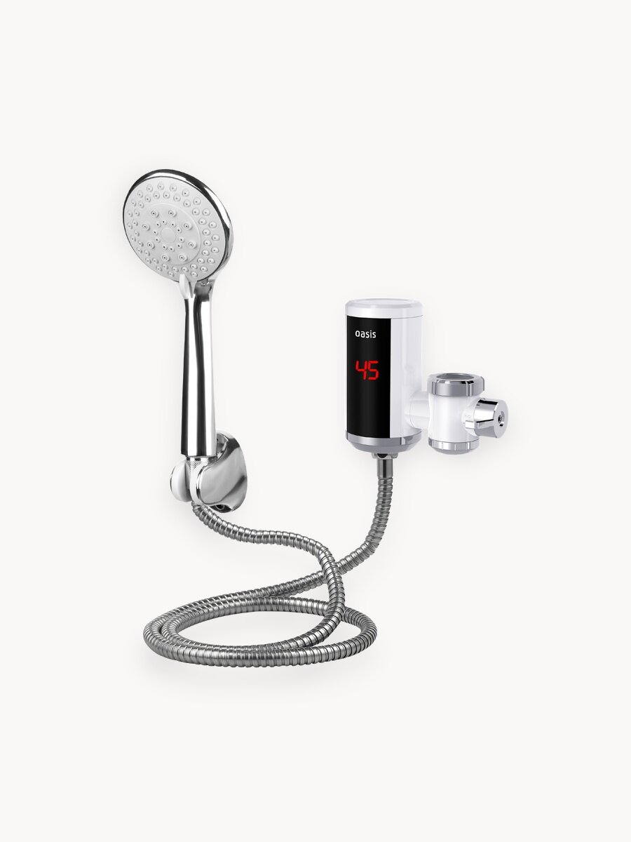 Водонагреватель проточный электрический на смеситель с душевой лейкой Oasis NW