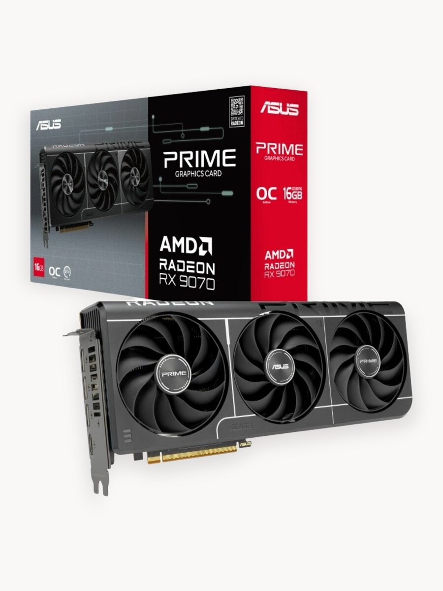 Видеокарта ASUS Prime Radeon RX 9070 OC 16G EVO (90YV0MQ0-M0NA00)