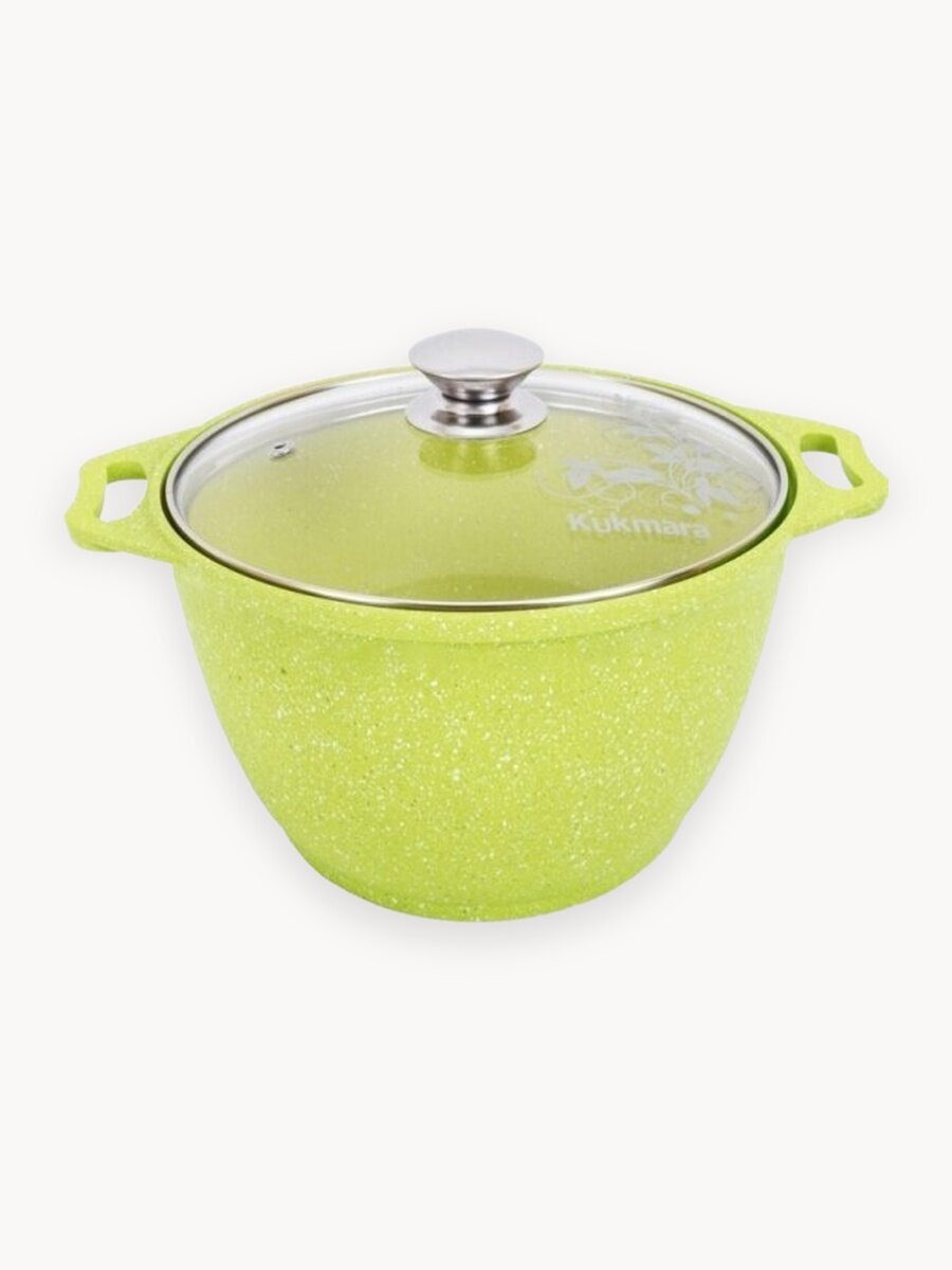 Кастрюля Kukmara 4л со стеклянной крышкой Trendy style lime (к41tsl)