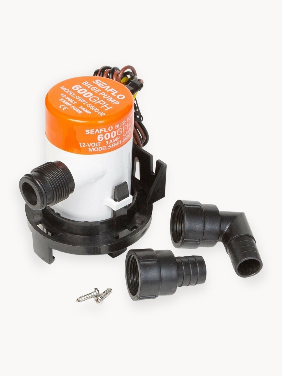 Помпа водооткачивающая трюмная 600 галлон/час, патрубок 19мм, 12В, 3А, SeaFlo