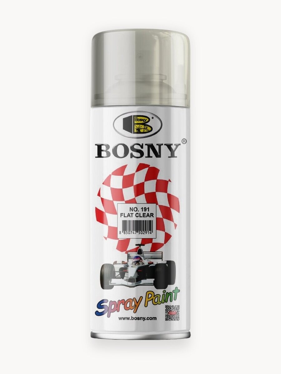 Лак Bosny Spray Paint, 191 flat clear, матовая, 400 мл