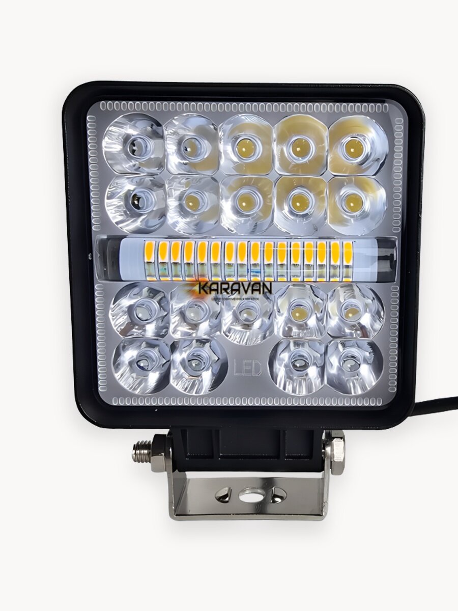 Светодиодная фара дальнего и ближнего света с ДХО ПТФ оранжевый стробоскоп вспышки