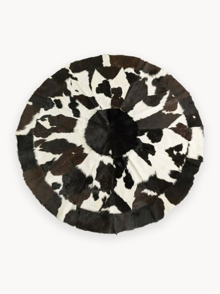 Ковер круглый шкура коровы натуральная природный окрас Shkura-Dekor 1.5*1.5
