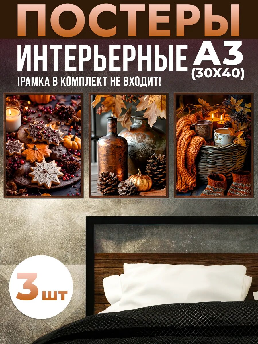 Интерьерные постеры А3 на стену