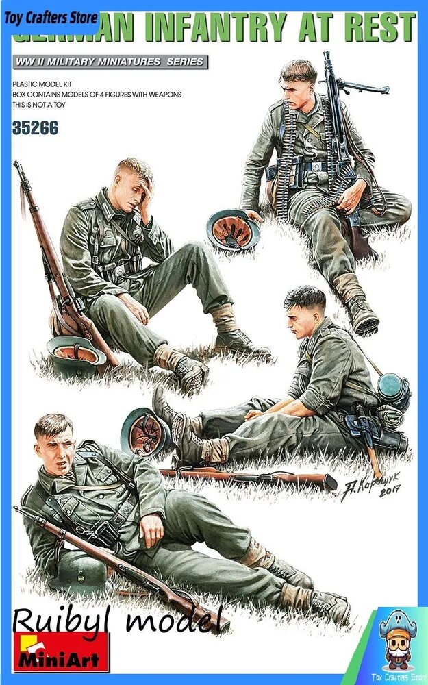 Набор собранных солдат MiniArt 35266, эксклюзивная немецкая пехота на отдыхе в масштабе 1/35