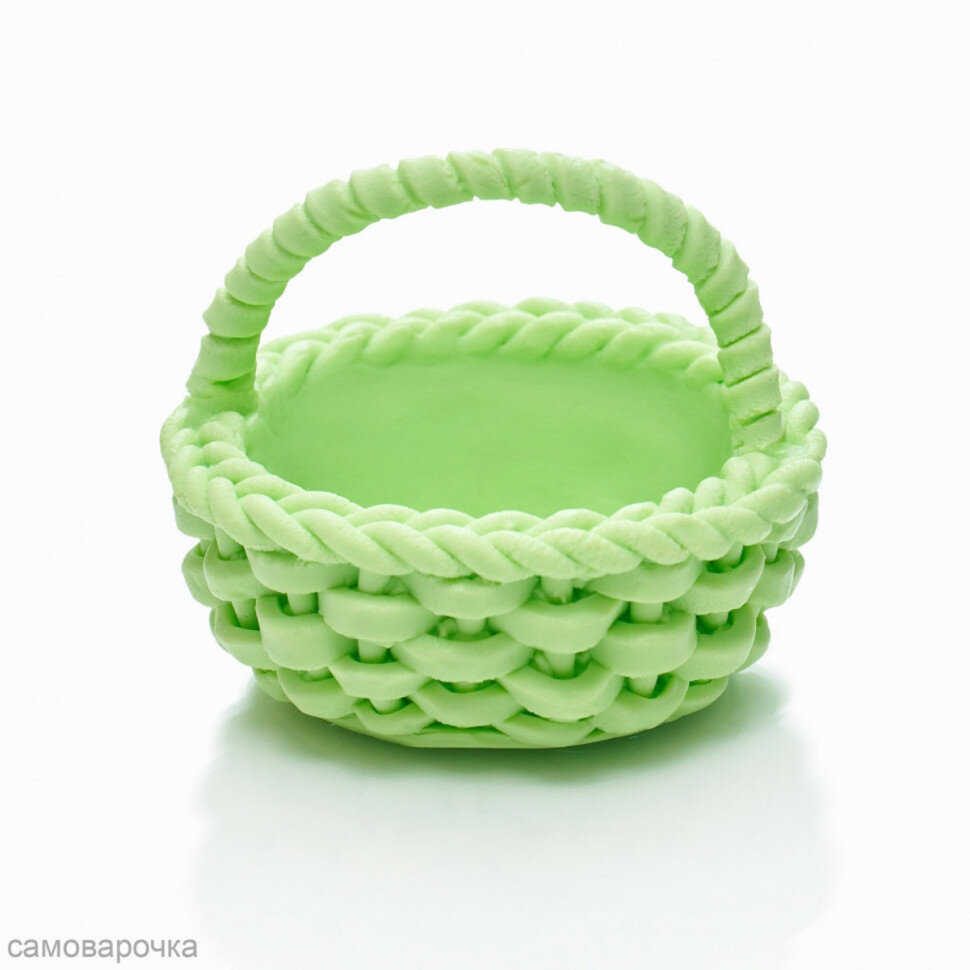 Корзинка с ручкой cиликоновая форма для мыла, гипса, свечей 3D