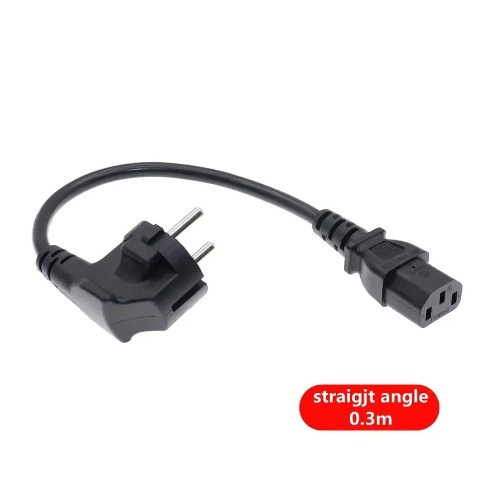 KYMISON кабель питания евро вилка IEC C13 0.3м черный Straight Angle 0.3m